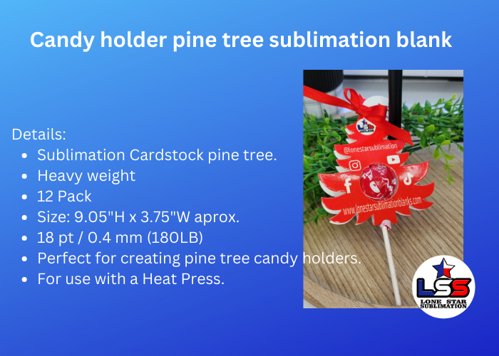 Candy holder pine tree sublimation blank / sublimable cardstock in the ...