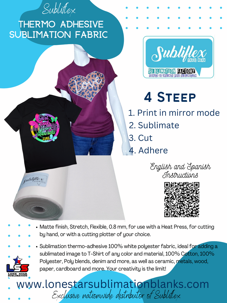 Subliflex Thermo-adhesive sublimation fabric 10 Yd. - cotton sublimati ...